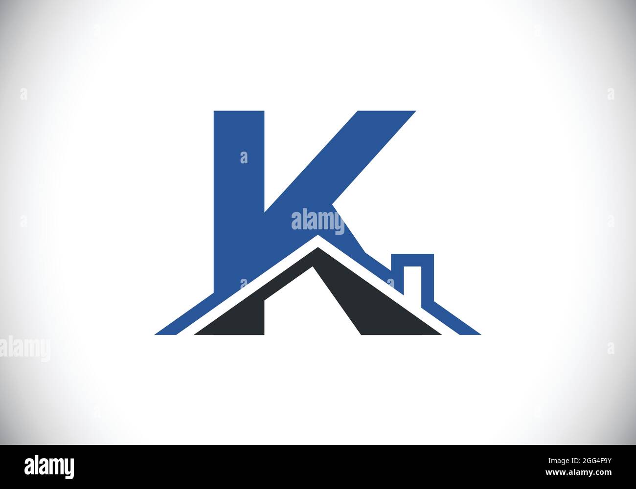 Initial K monogram alphabet with the roof. Home or house sign. Real ...