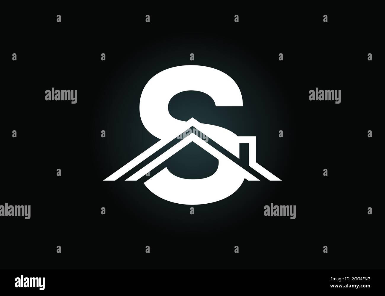 Initial S monogram alphabet with the roof. Home or house sign. Real ...