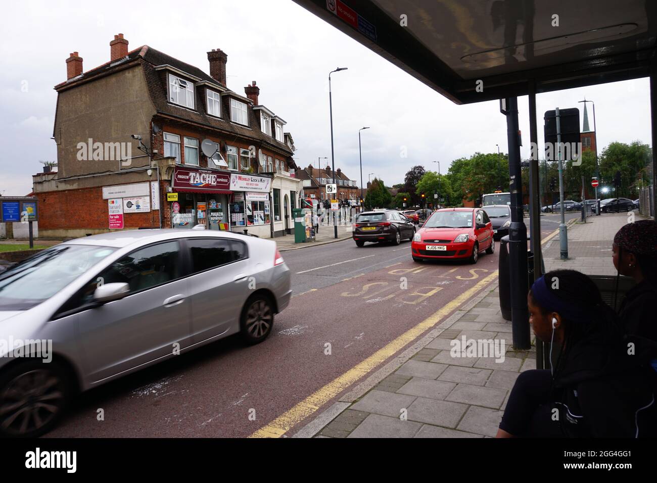 View from a bus stop near East Lane , Wembley, London, United Kingdom ...