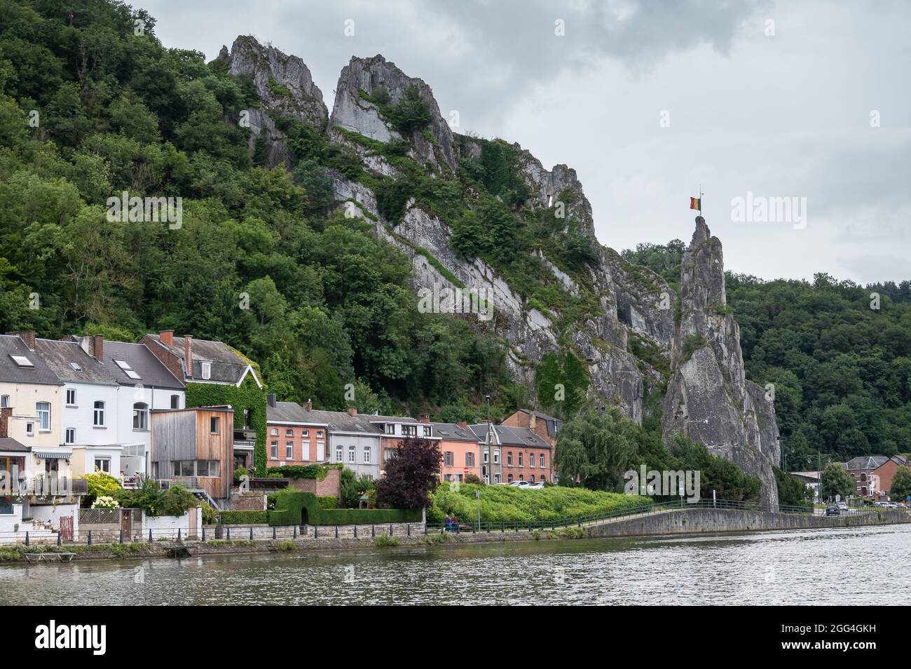 Dinant, Wallonia, Belgium - August 8, 2021: The famous Le Rocher Bayard ...