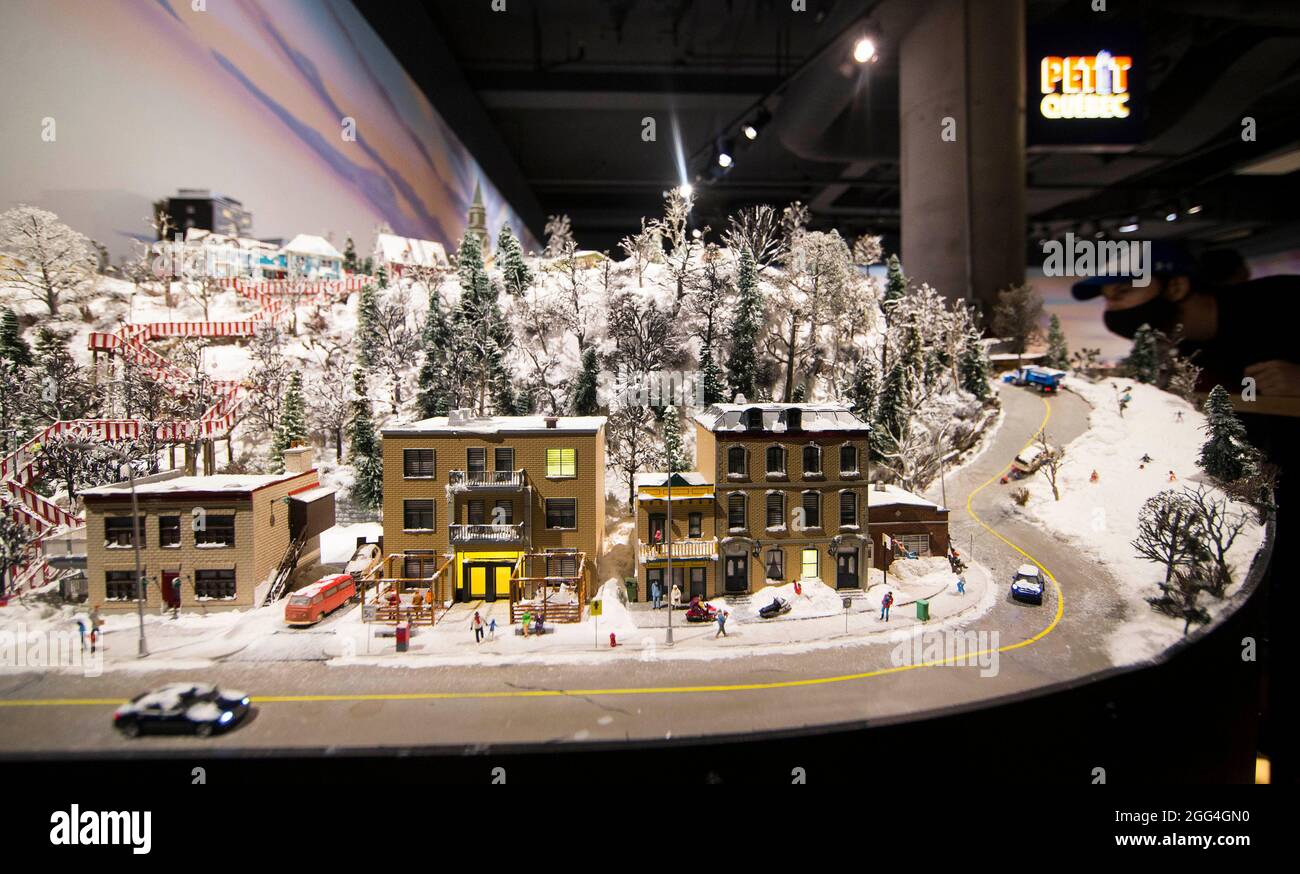 Toronto, Canada. 28th Aug, 2021. A man views "Petit Quebec" during ...