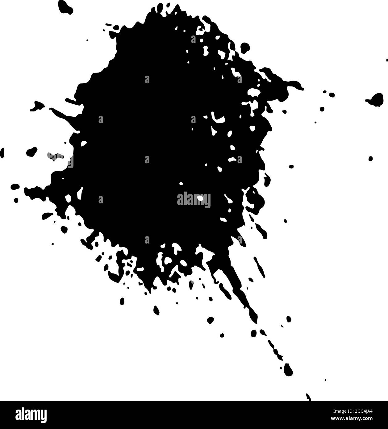 Black grunge splatter texture. Vector distress illustration. Black blot ...