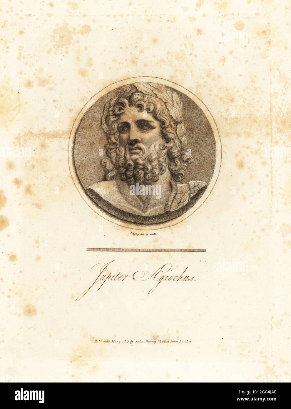 Bust of the Roman god Jupiter Aegiochus in breastplate of divine armour ...