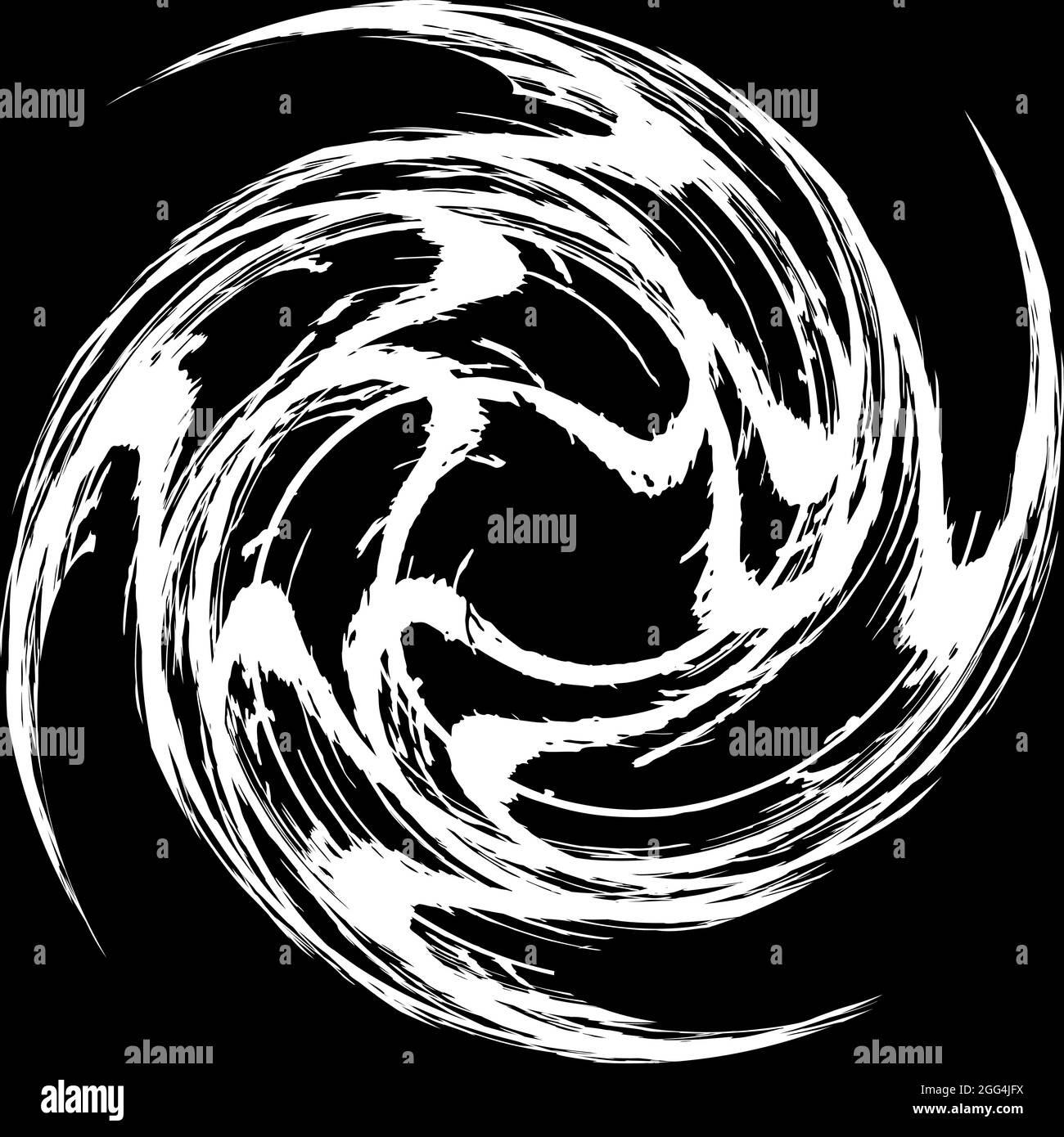 White vortex grunge brush strokes. Dry brush. Distressed damaged ...