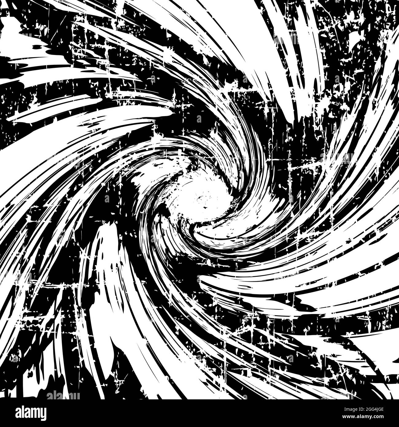 Black twisted grunge brush strokes. Dry brush. Distressed damaged ...