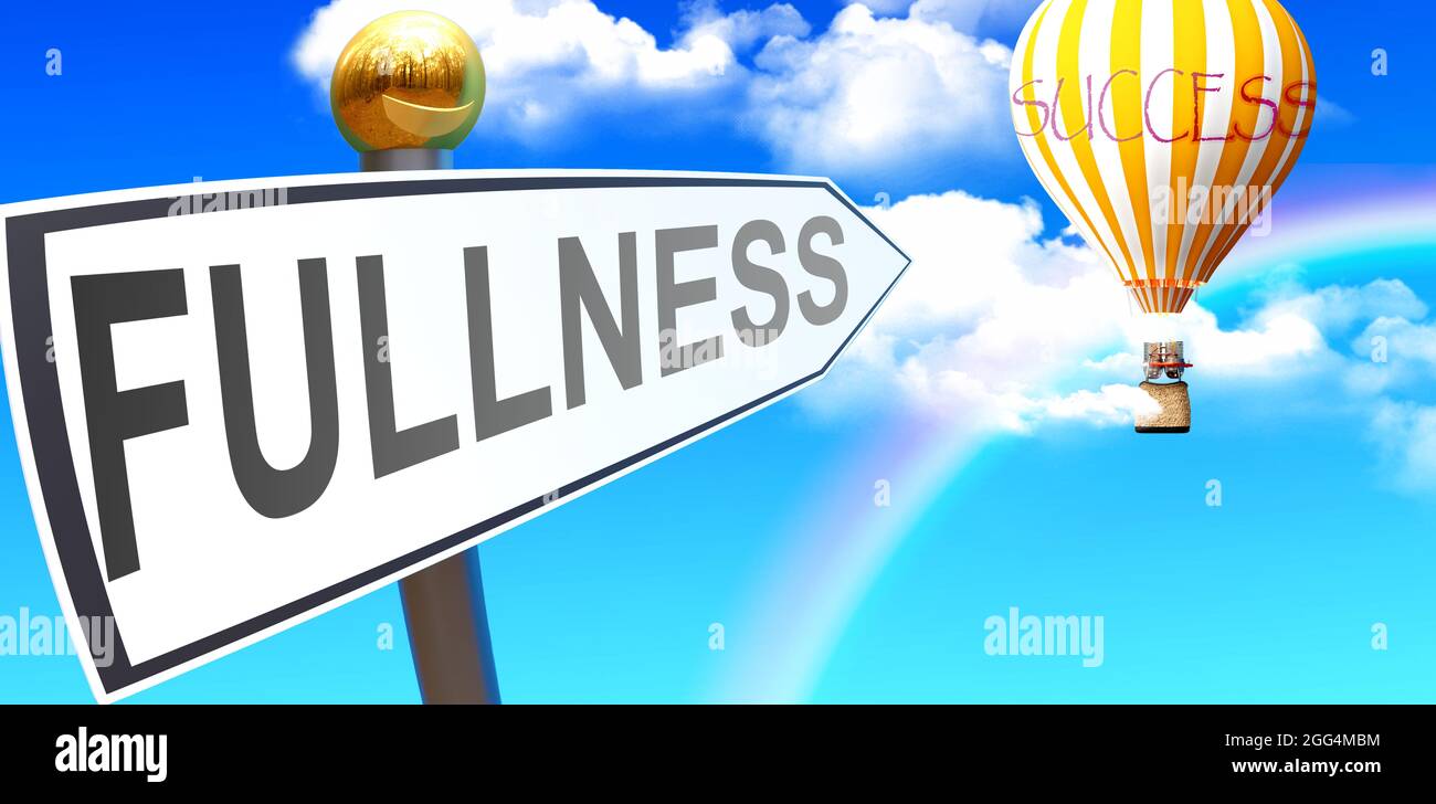 Fullness leads to success - shown as a sign with a phrase Fullness ...