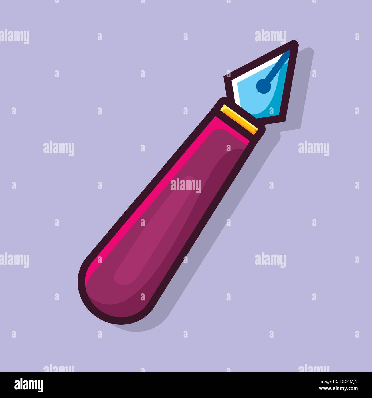 ink pen isolated cartoon vector illustration in flat style Stock Vector ...
