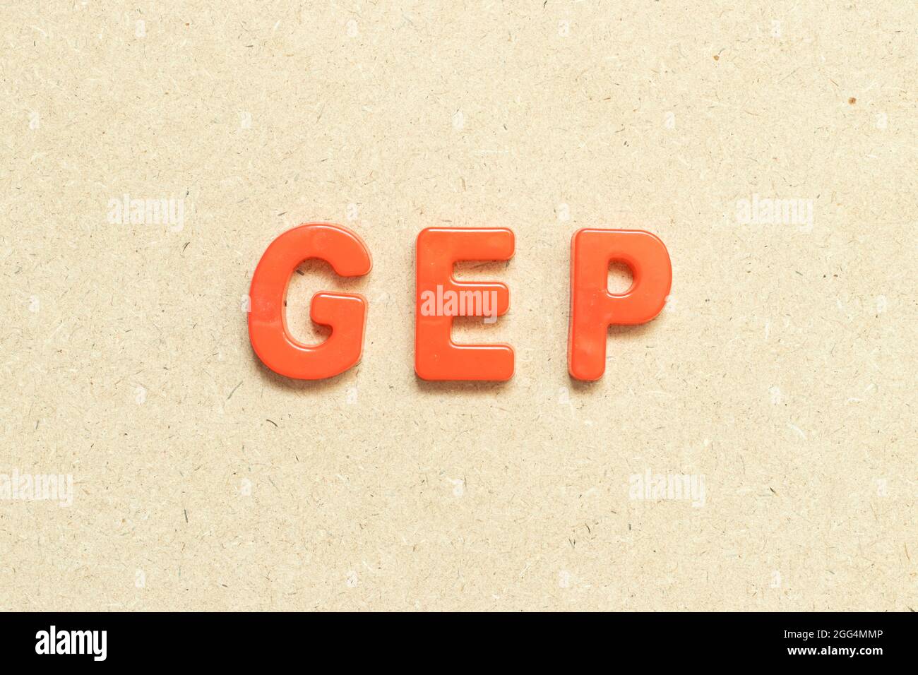 Color alphabet letter with word GEP (abbreviation of good engineering ...
