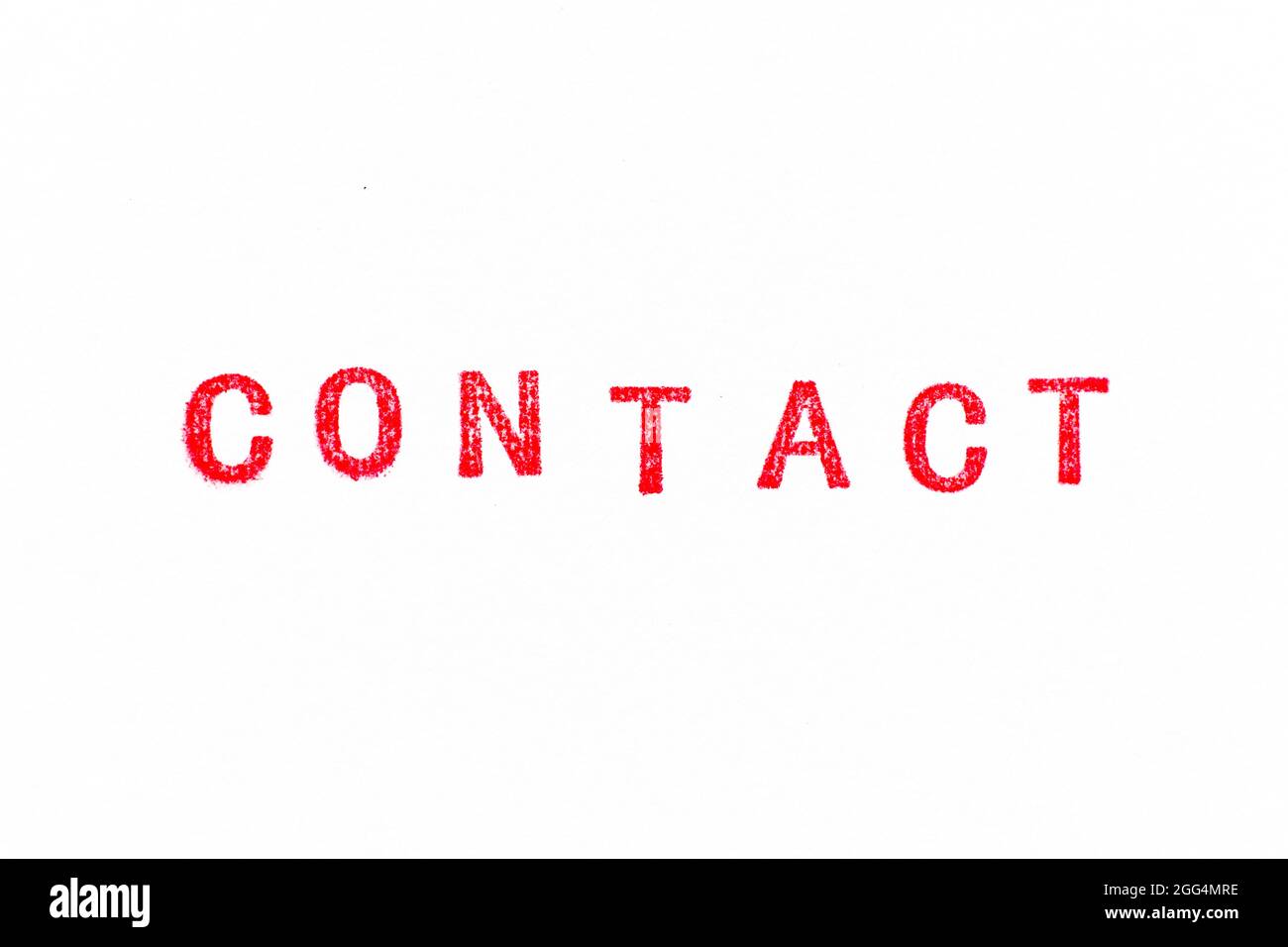 Red color rubber stamp in word contact on white paper background Stock ...