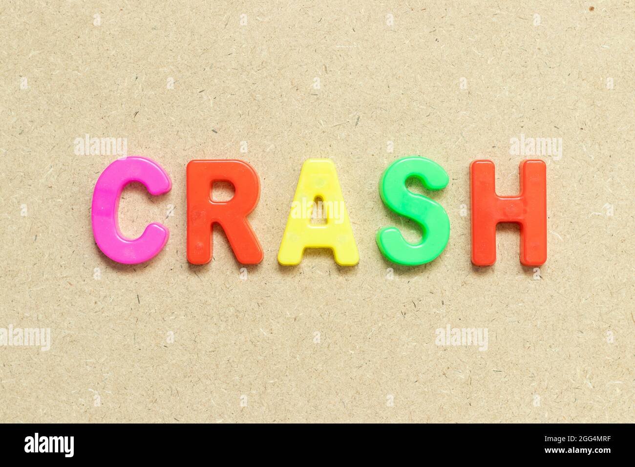 Color alphabet letter with word crash on wood background Stock Photo ...