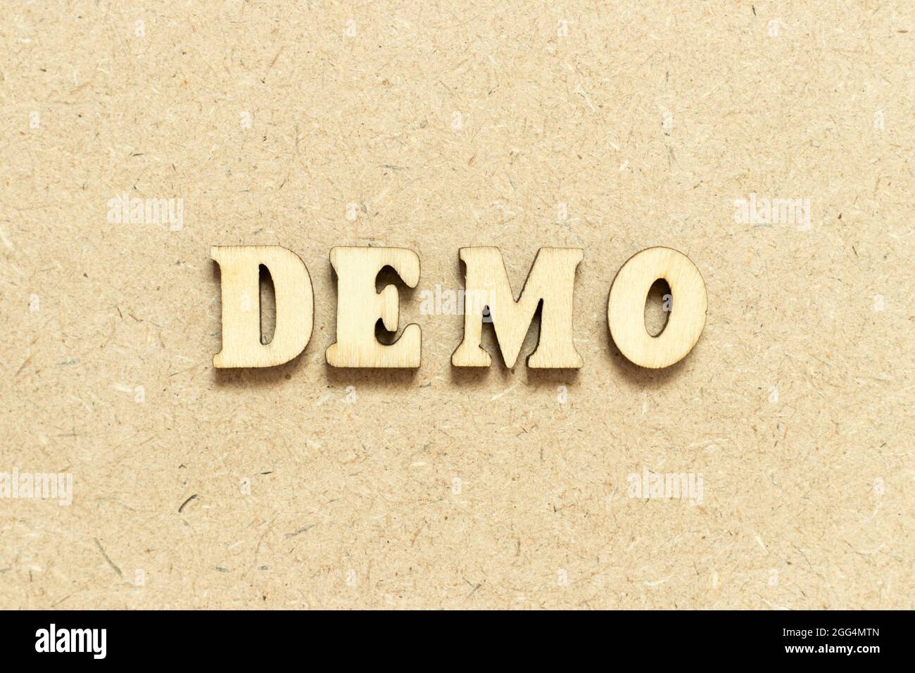 Alphabet letter in word demo on wood background Stock Photo - Alamy