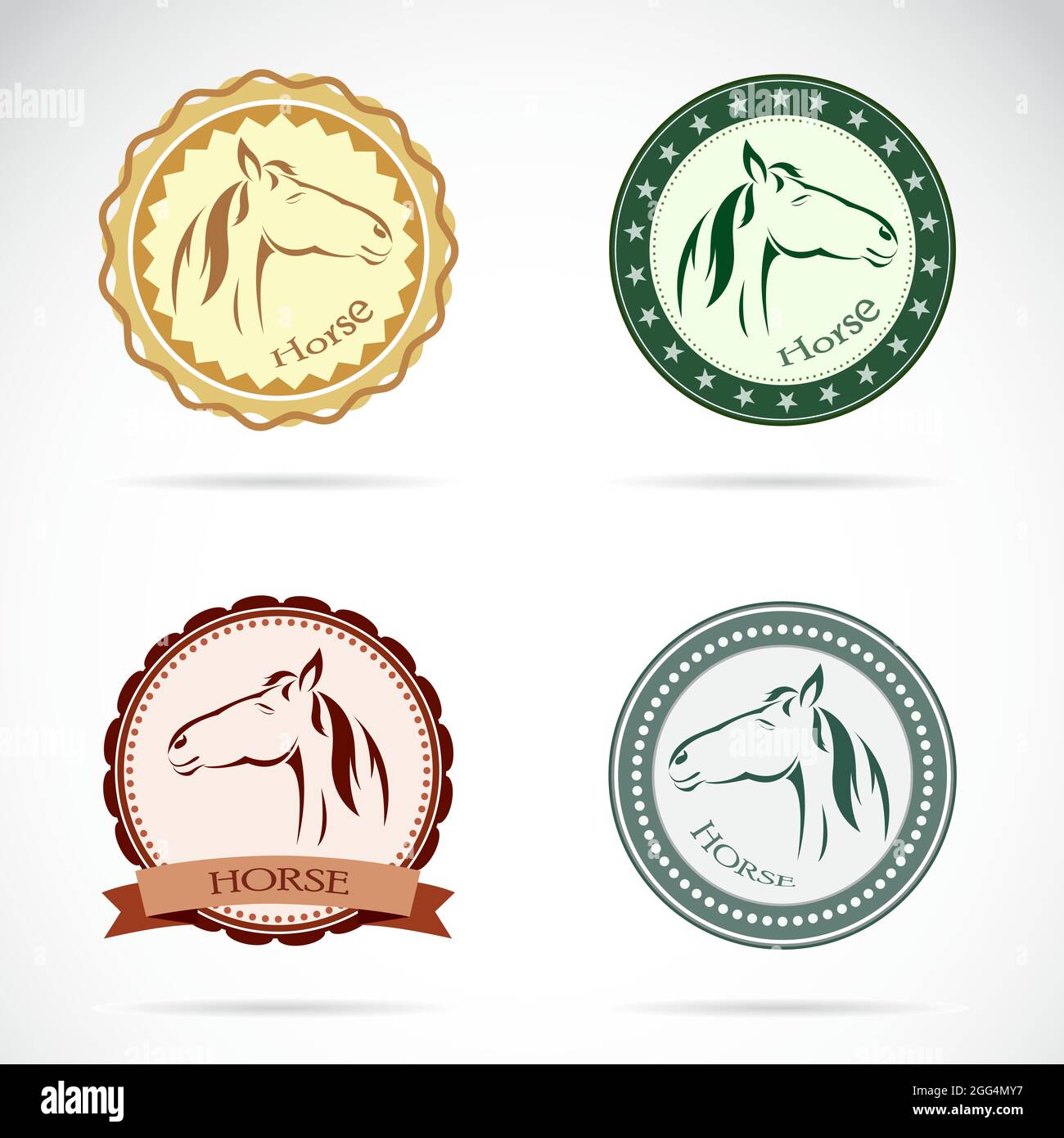 Set of vector horse label on white background. Easy editable layered ...