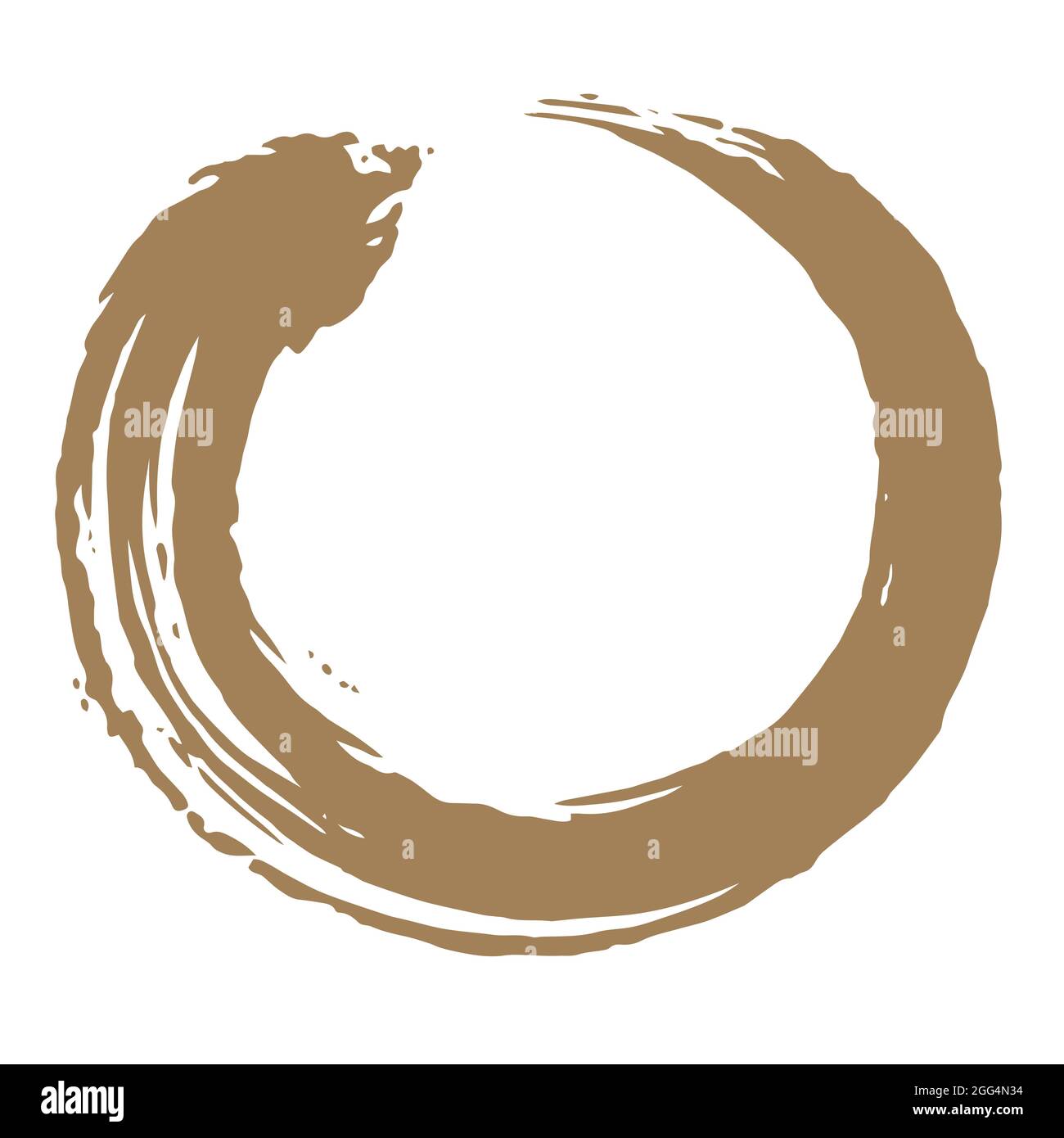 Circle Enso Zen Brush Vector Illustration Earth Brown Color Design ...