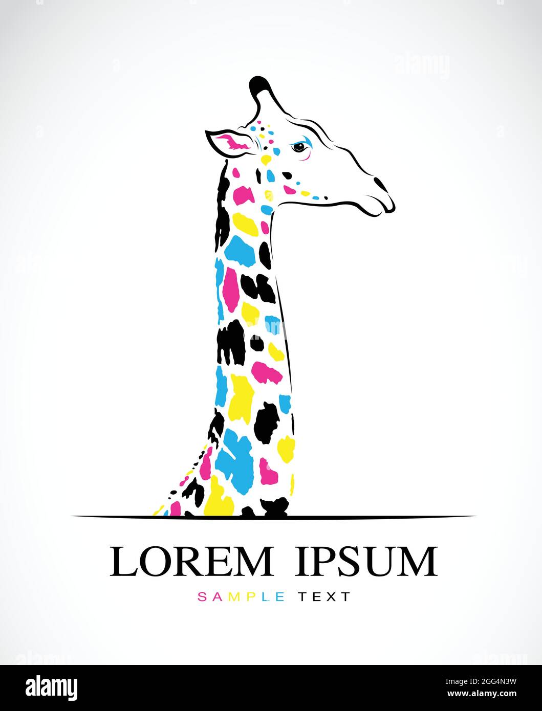 Giraffe head detail Stock Vector Images - Alamy