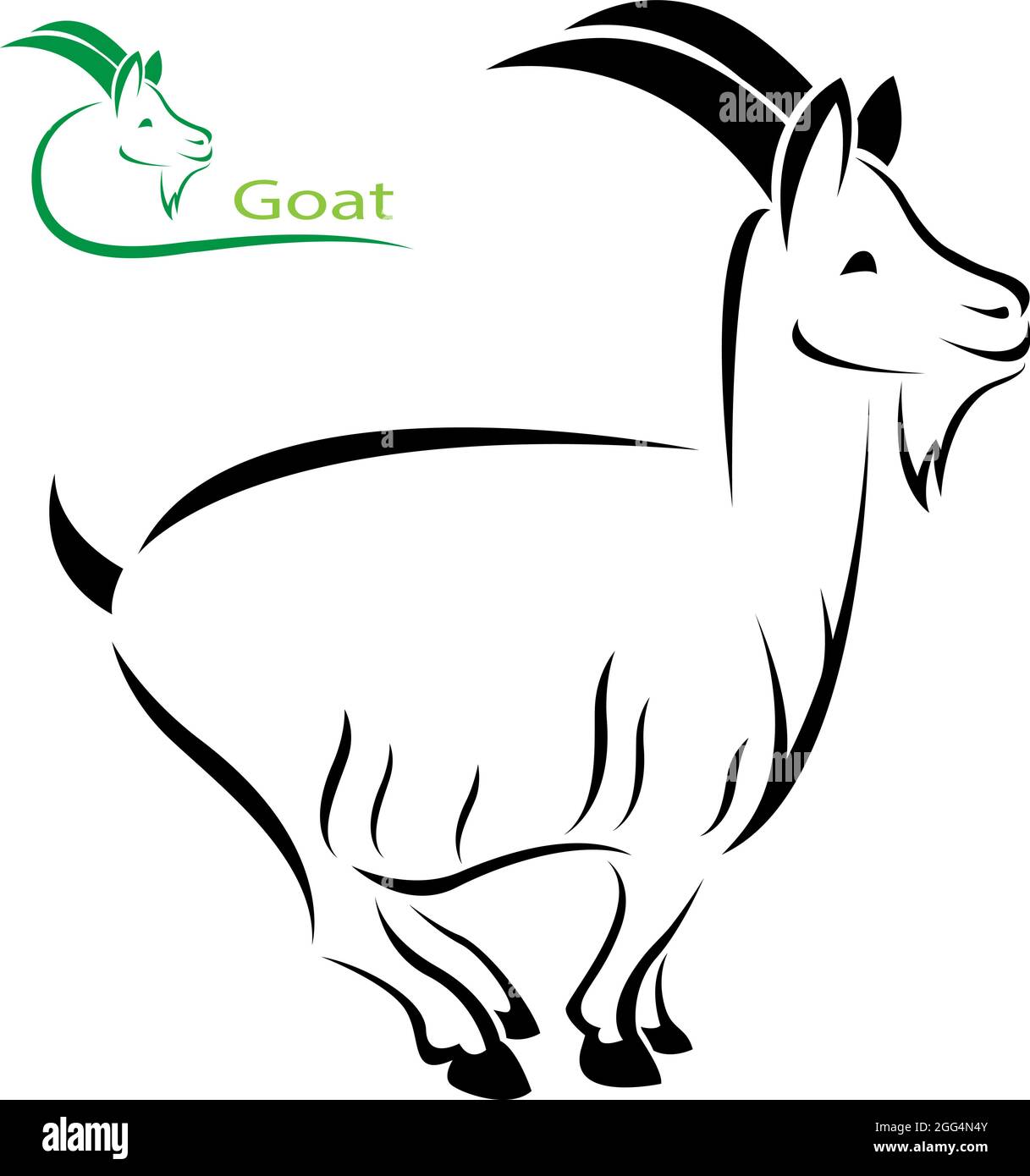 Vector image of an goat on white background. Easy editable layered ...