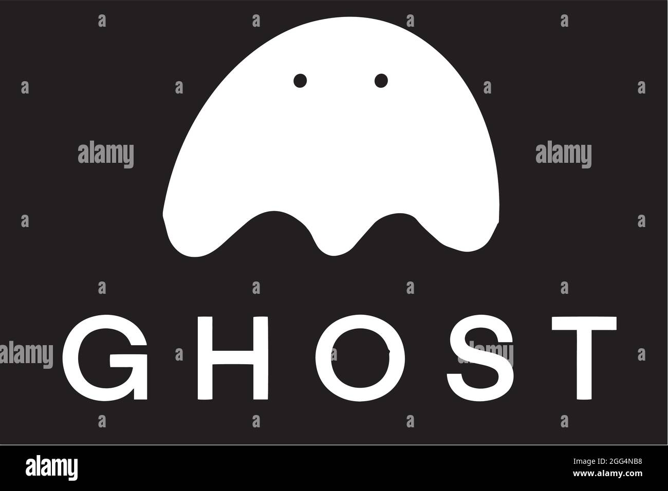 Ghost devil vamprie zombie demon evil monster logo fear white isolated ...