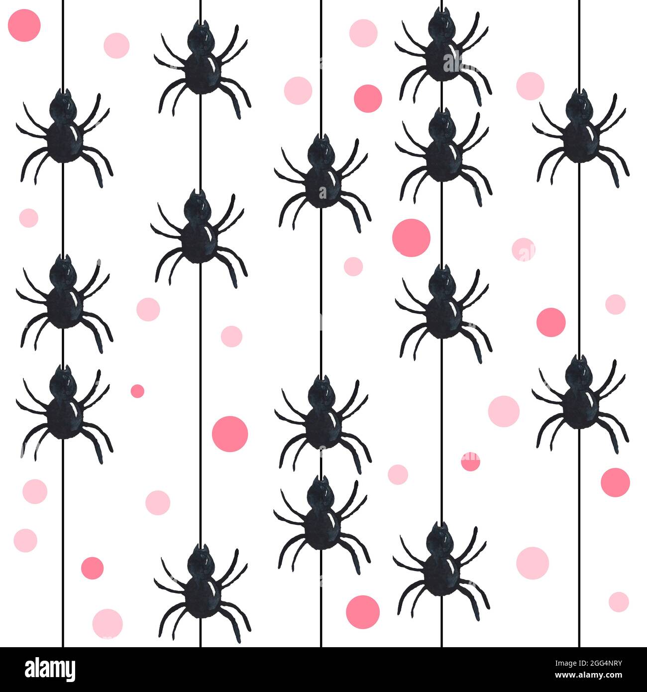 Hand drawn watercolor seamless pattern of Halloween fall autumn pastel ...