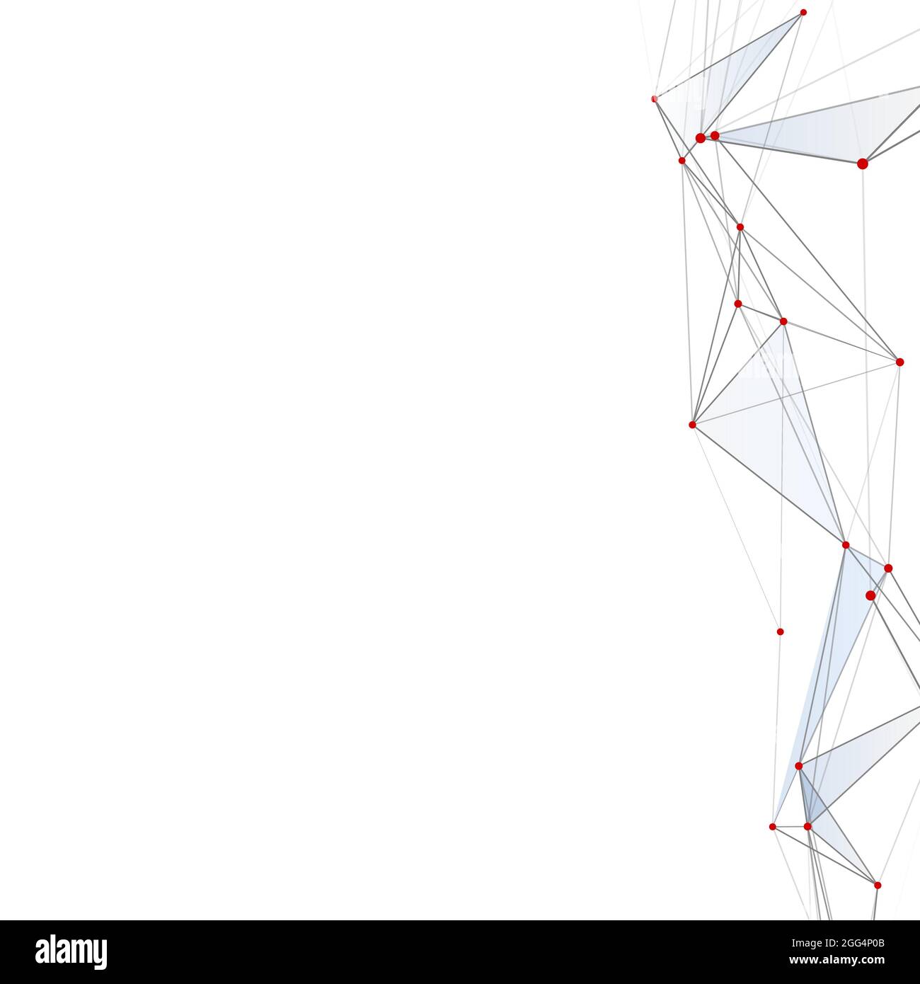 Plexus mesh, red points and gradient triangles. Abstract geometric ...