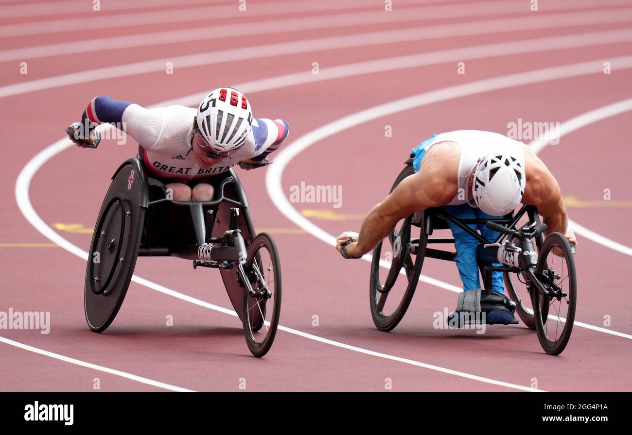 Great Britain's Nathan Maguire (left) competes in the Men's 400 metres ...