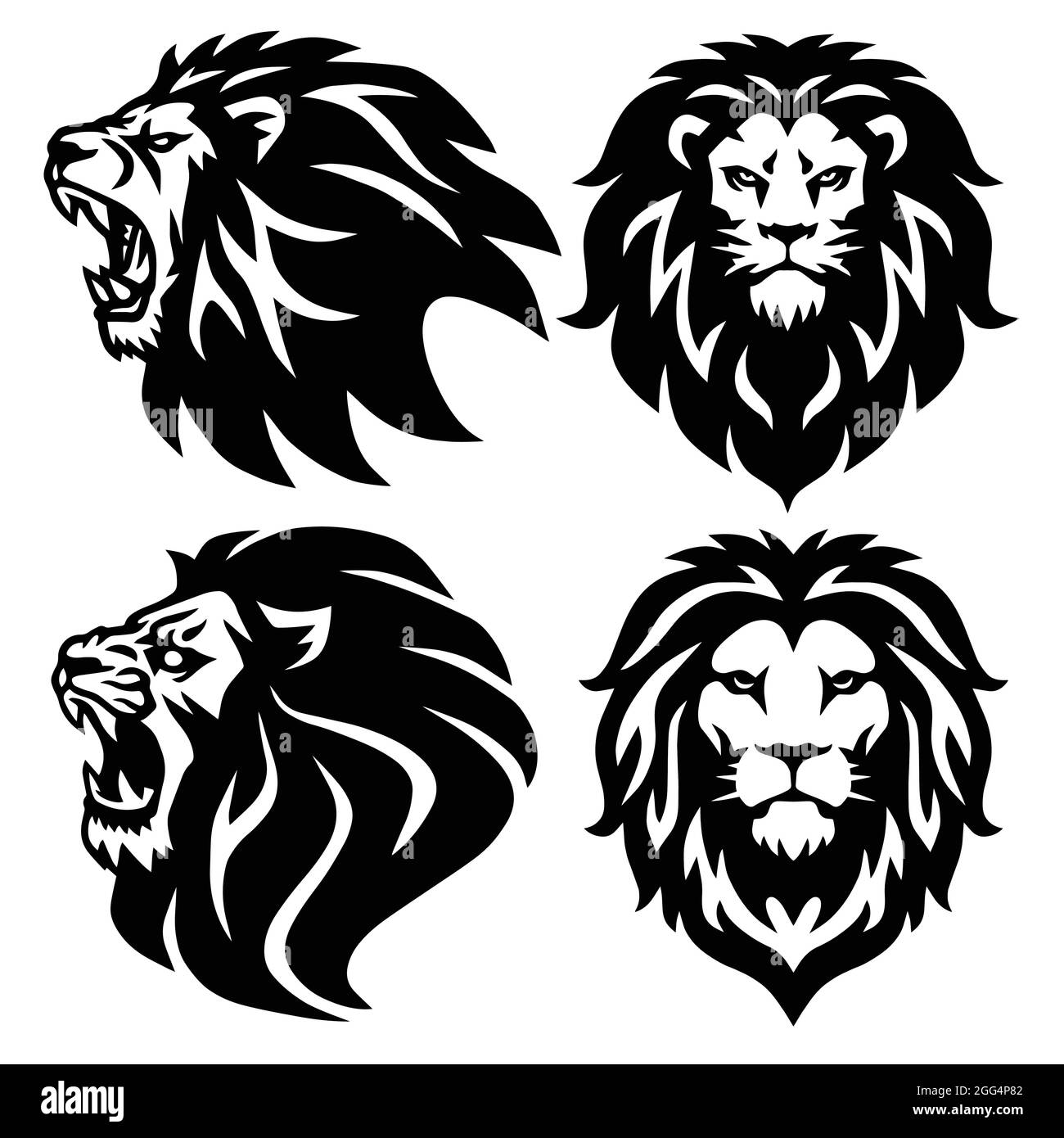 Lion Logo Set Collection. Premium Design Vector Illustration Icon Art ...