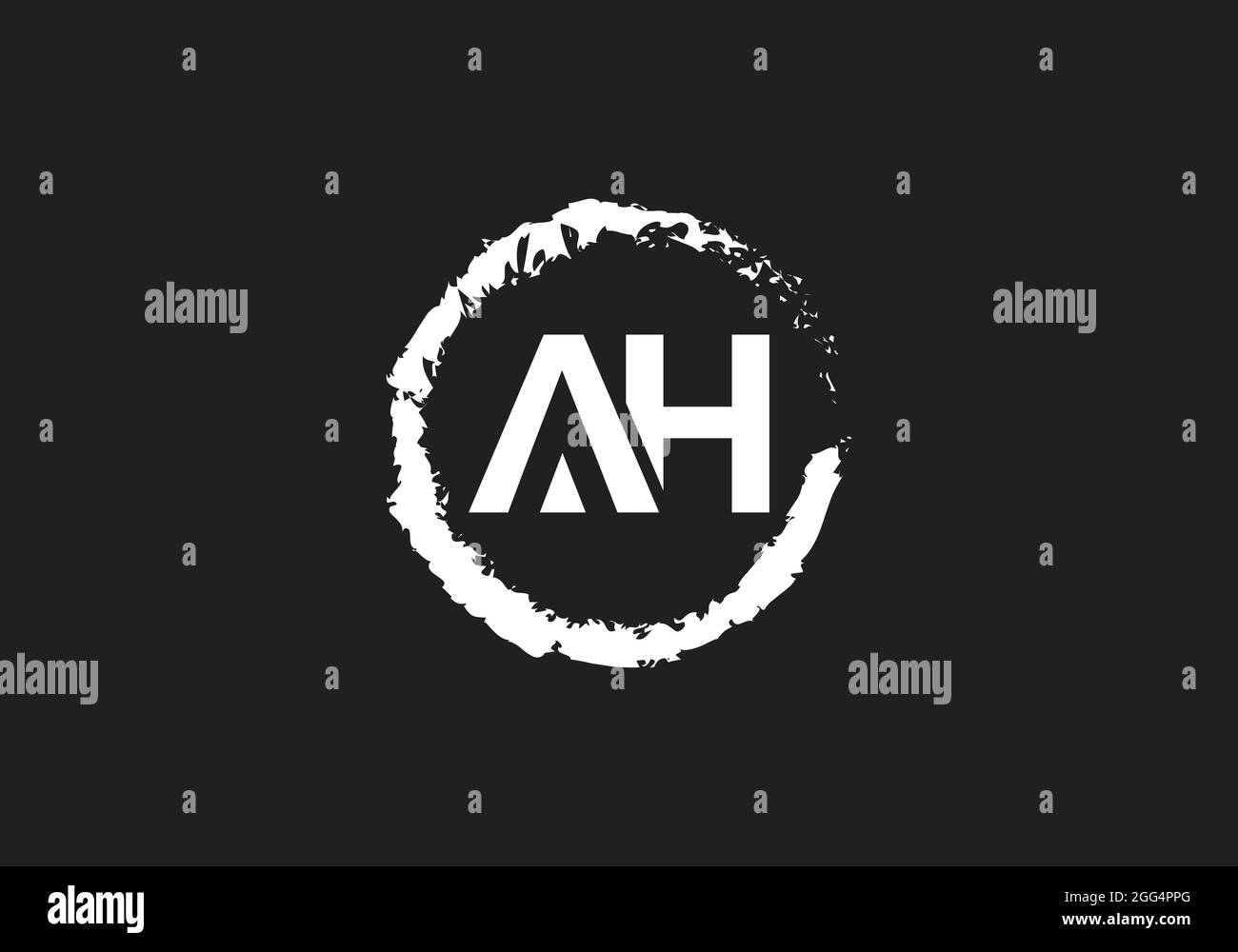 AH logo design template. This logo icon incorporate with abstract shape ...