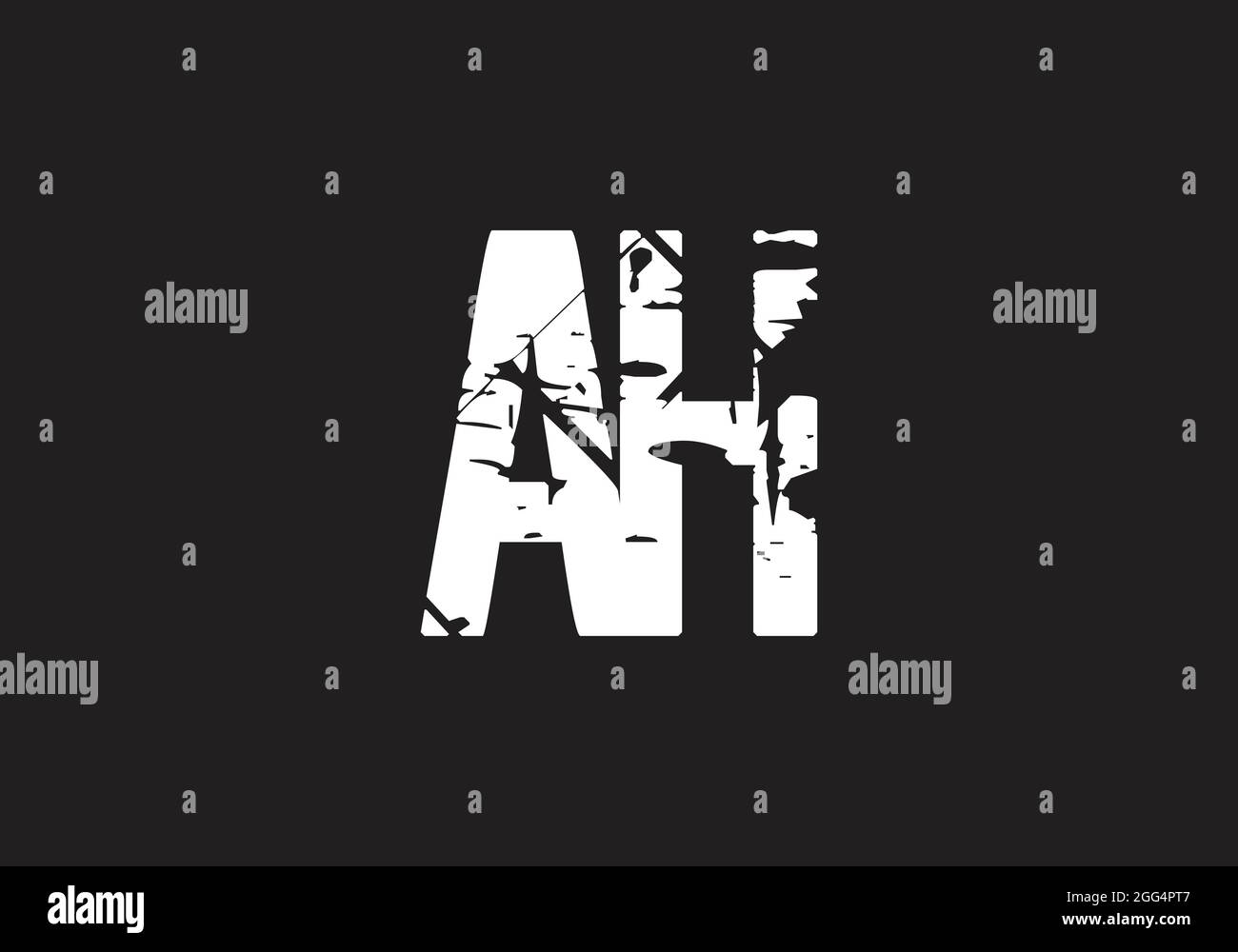 AH logo design template. This logo icon incorporate with abstract shape ...