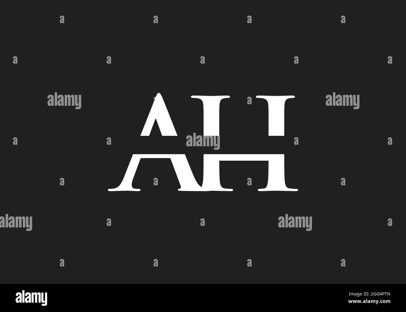 AH logo design template. This logo icon incorporate with abstract shape ...
