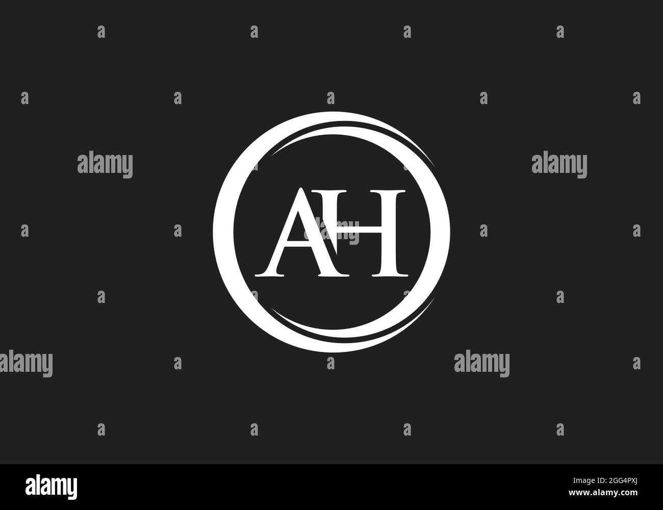 AH logo design template. This logo icon incorporate with abstract shape ...