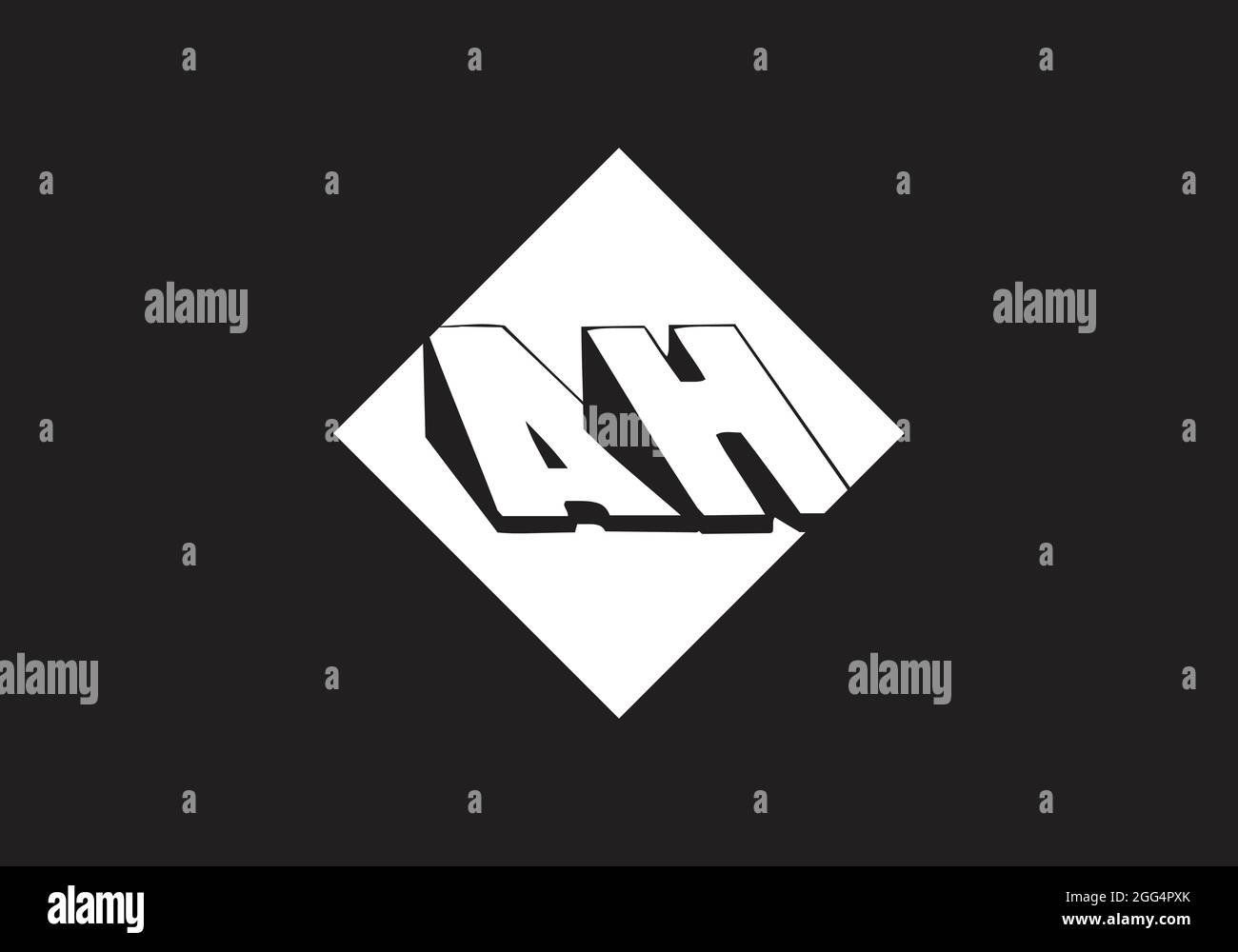 AH logo design template. This logo icon incorporate with abstract shape ...