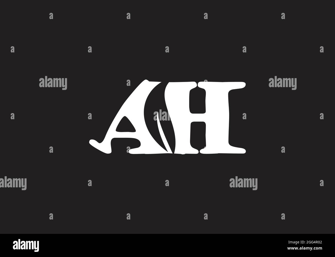 AH logo design template. This logo icon incorporate with abstract shape ...