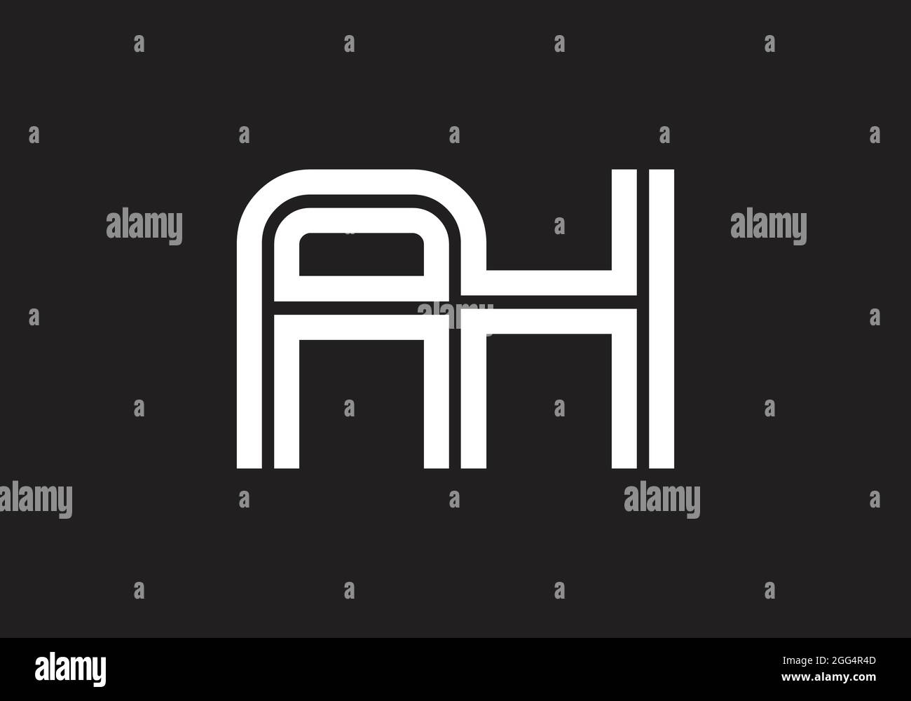 AH logo design template. This logo icon incorporate with abstract shape ...