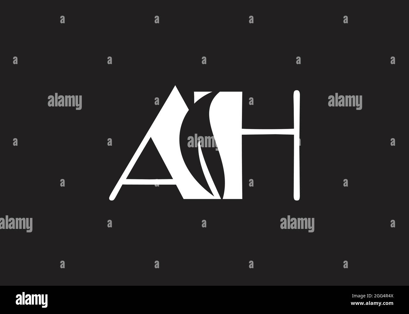 AH logo design template. This logo icon incorporate with abstract shape ...