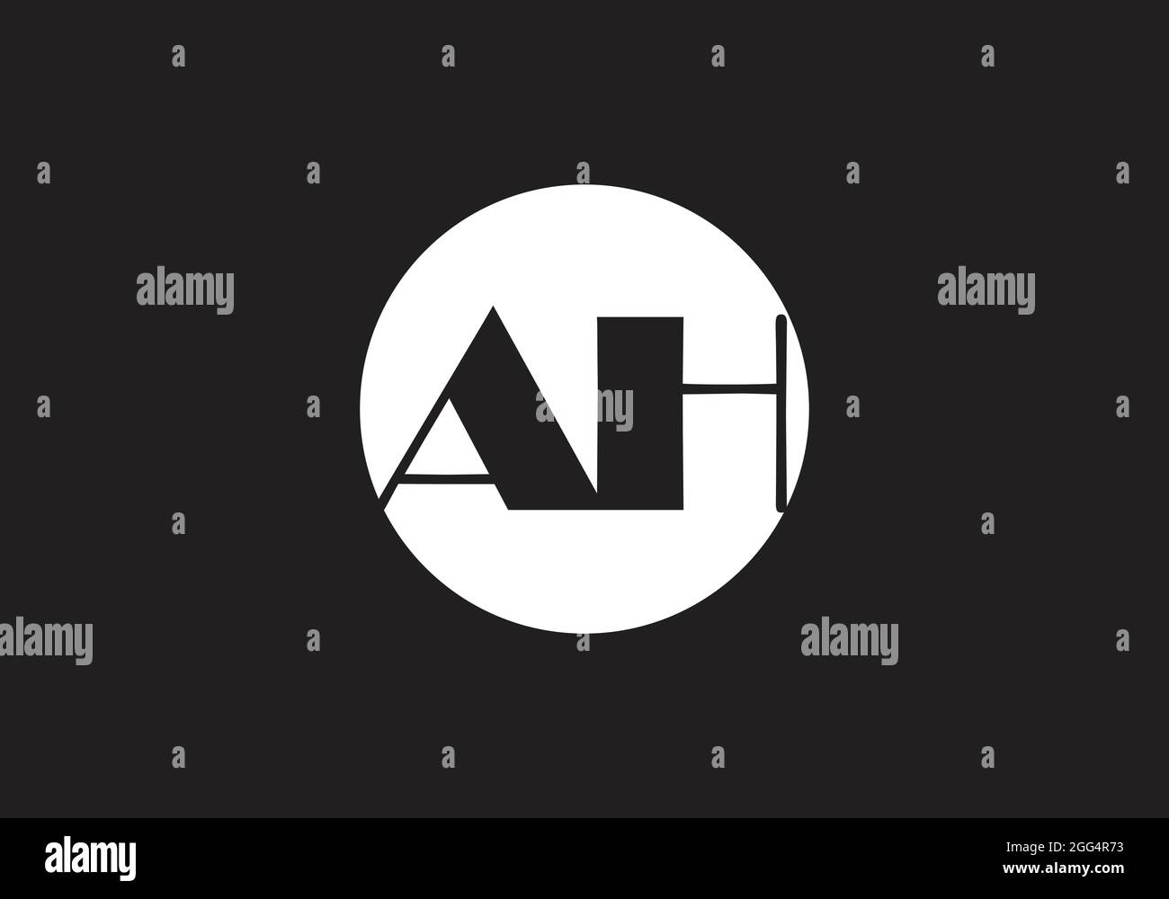AH logo design template. This logo icon incorporate with abstract shape ...