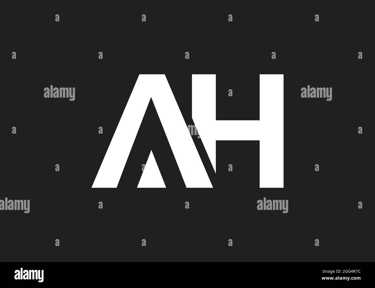 AH logo design template. This logo icon incorporate with abstract shape ...