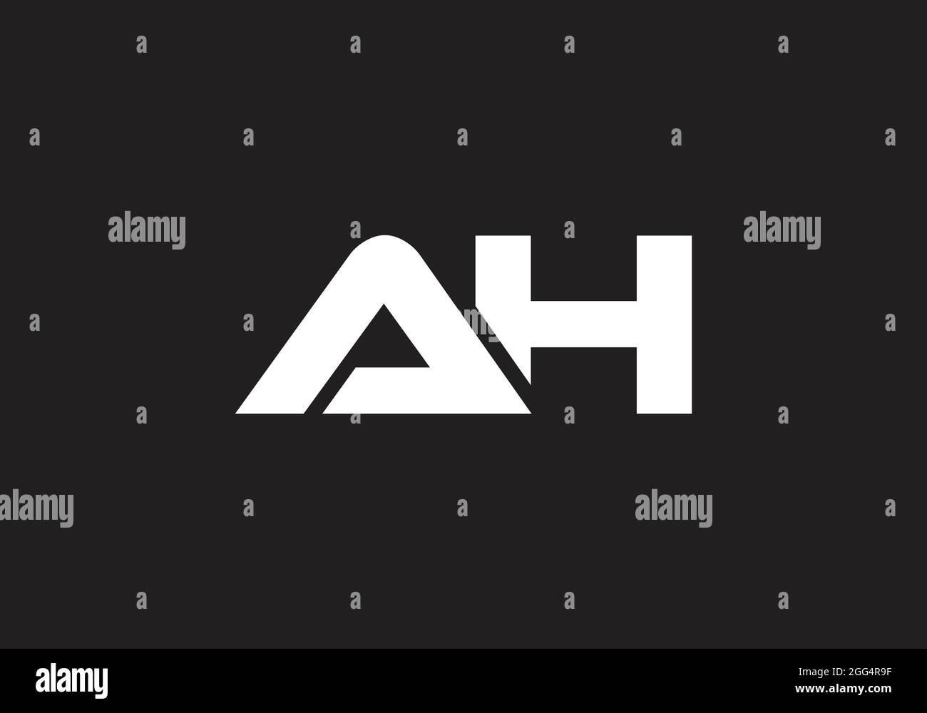AH logo design template. This logo icon incorporate with abstract shape ...