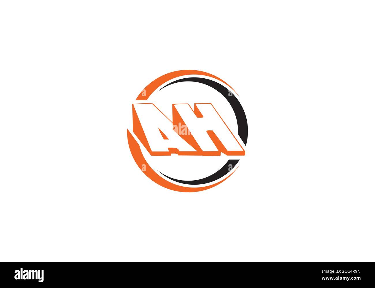AH logo design template. This logo icon incorporate with abstract shape ...