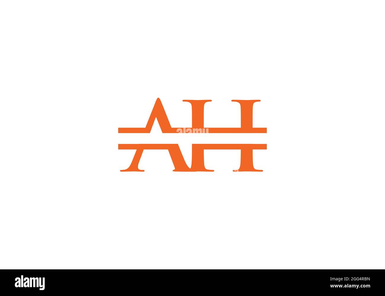 AH logo design template. This logo icon incorporate with abstract shape ...