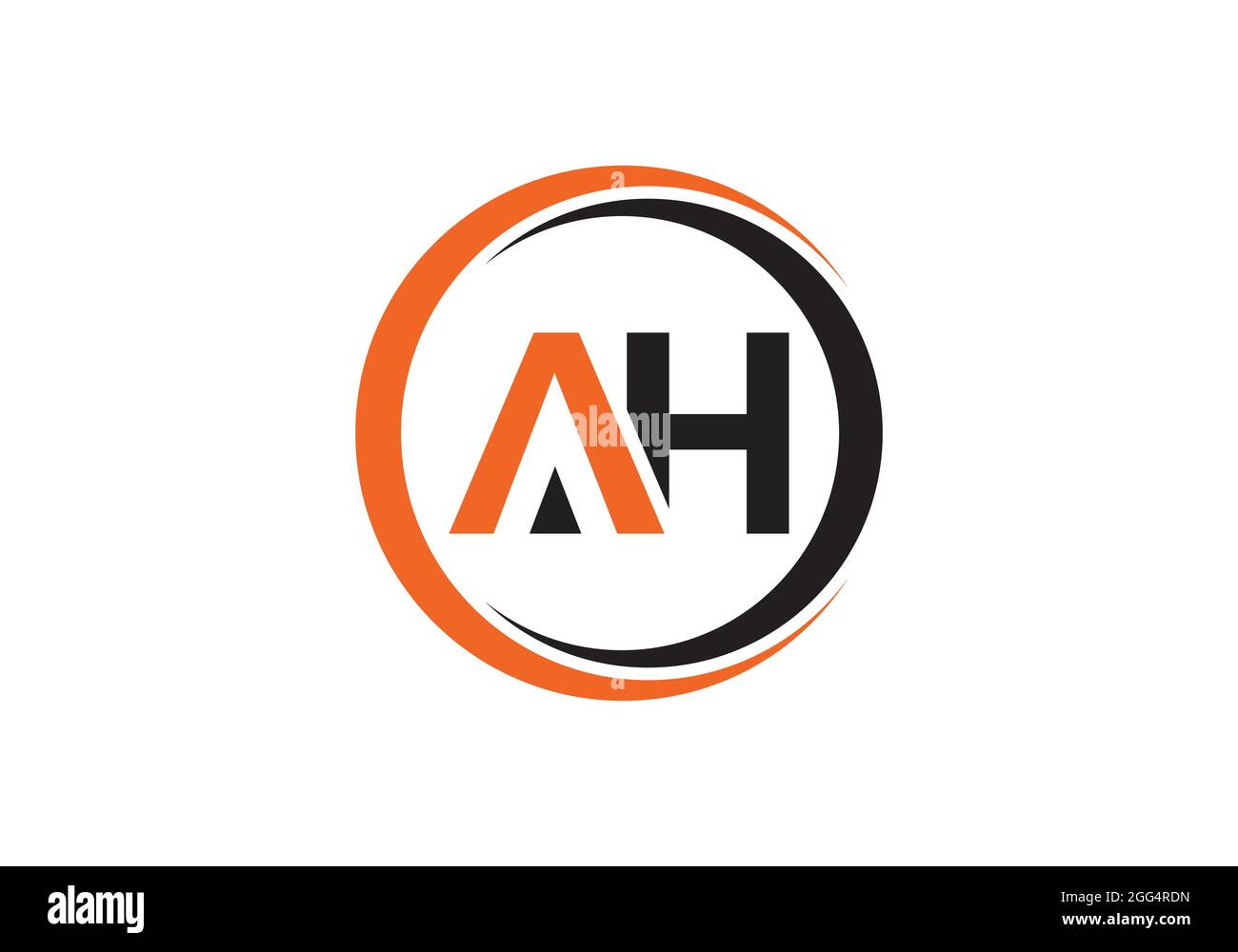 AH logo design template. This logo icon incorporate with abstract shape ...