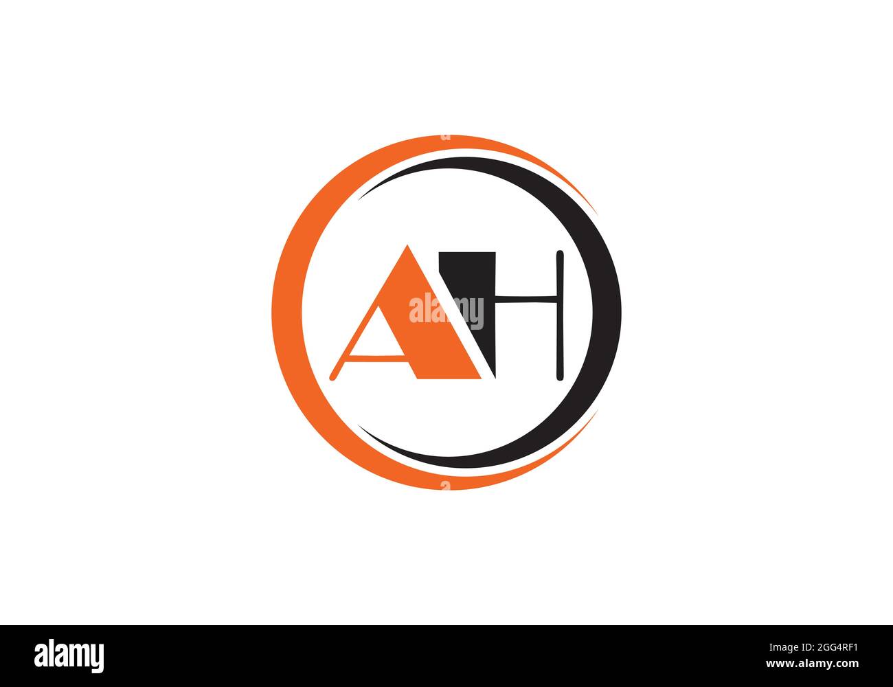 AH logo design template. This logo icon incorporate with abstract shape ...