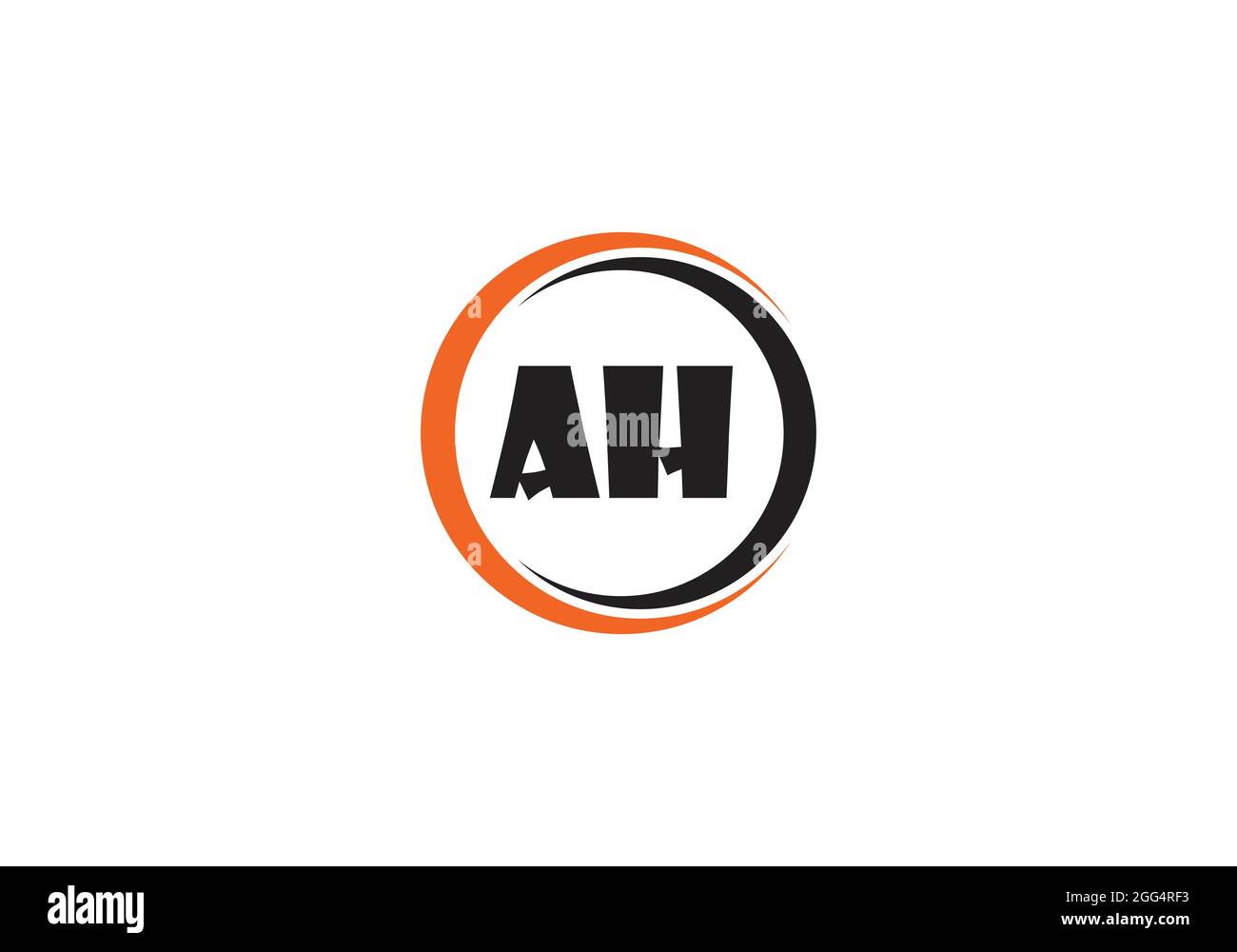 AH logo design template. This logo icon incorporate with abstract shape ...