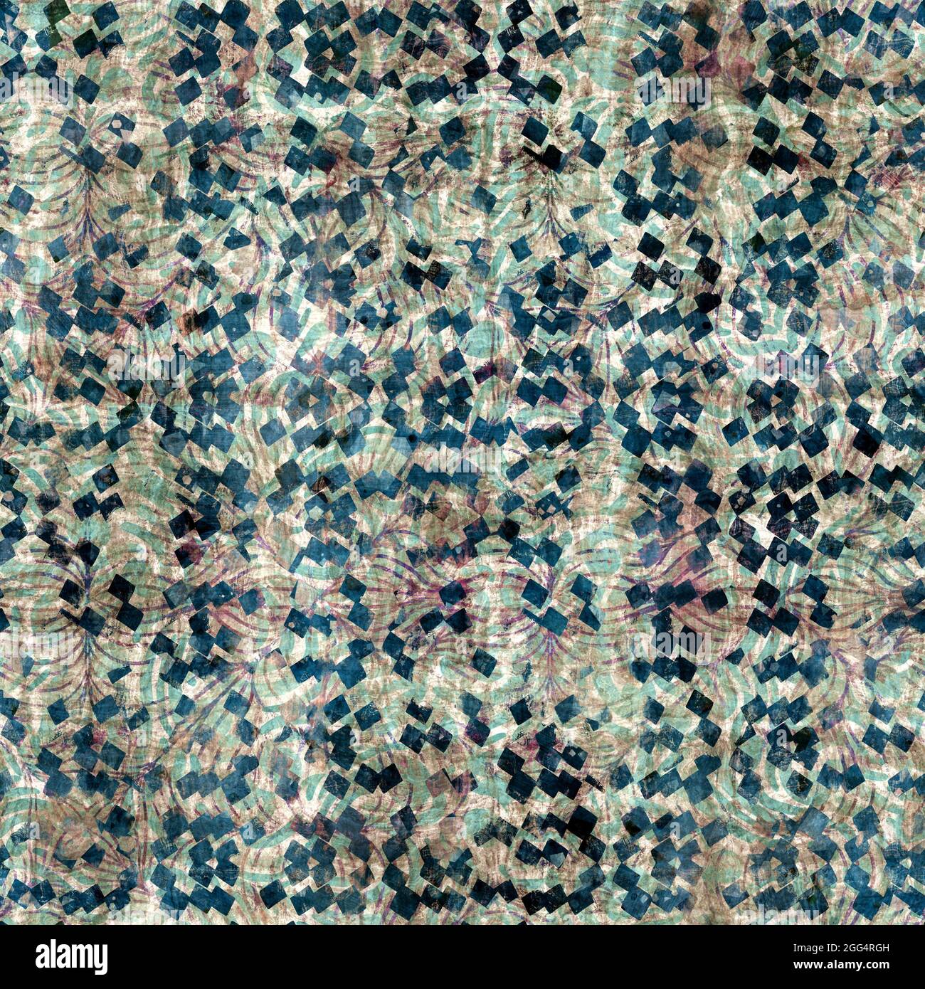 Seamless elegant mixed media pattern in navy, blue, pink, and cream ...
