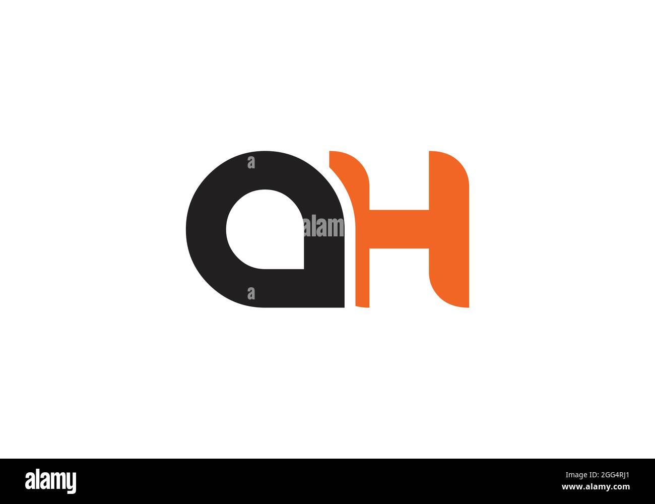 AH logo design template. This logo icon incorporate with abstract shape ...