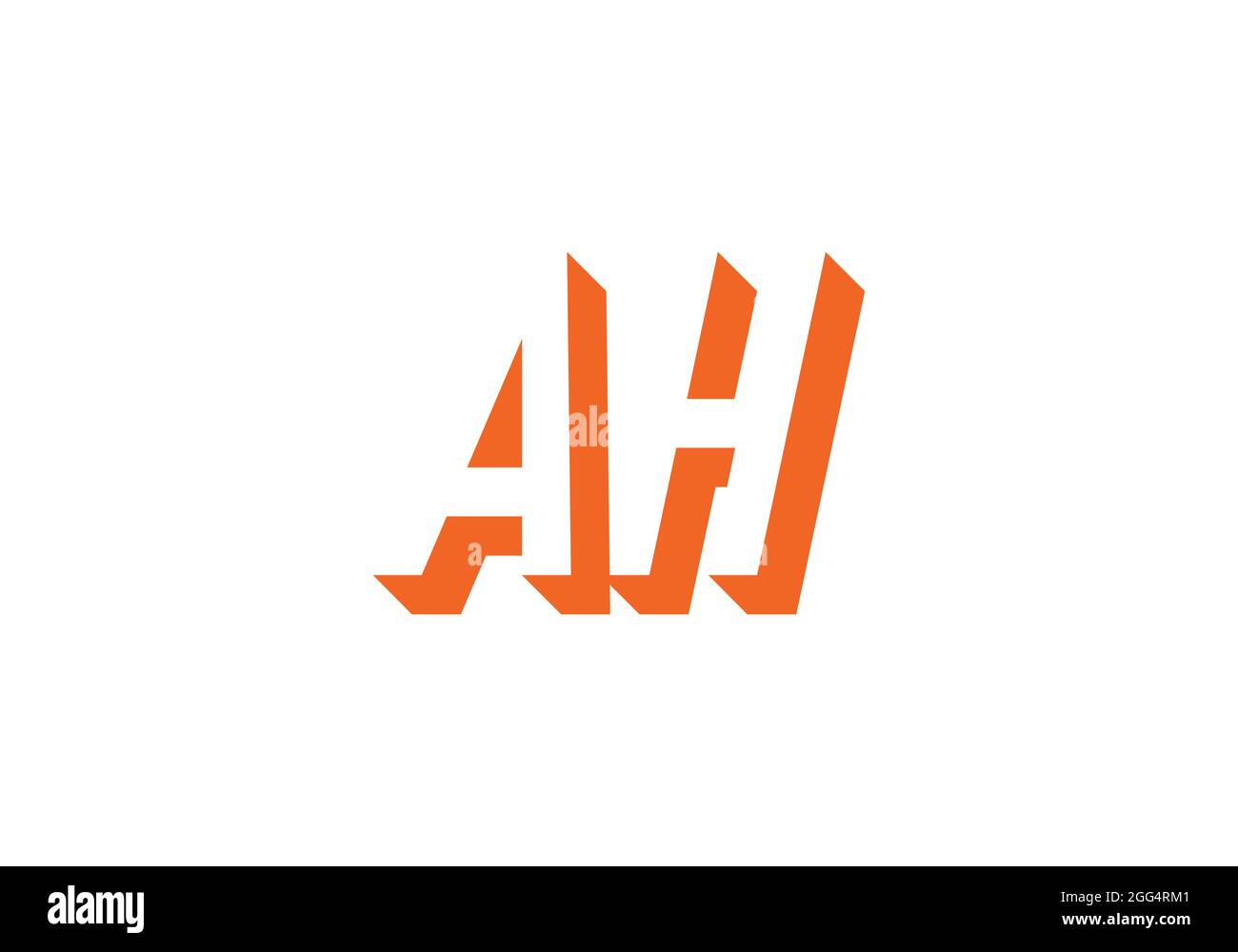 AH logo design template. This logo icon incorporate with abstract shape ...