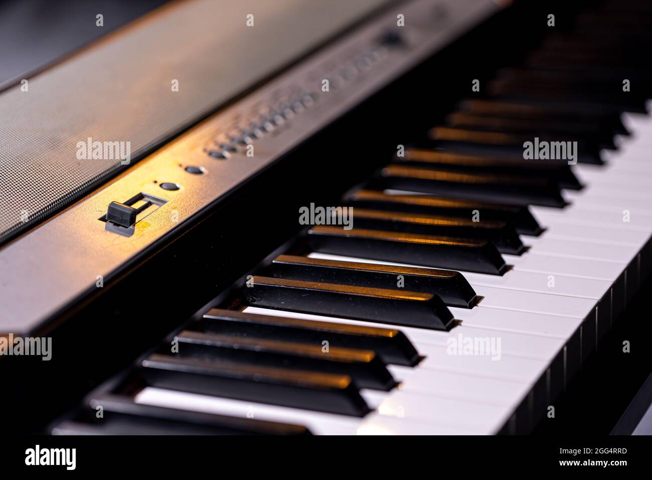 Close-up of keys of a synthesizer or electronic piano Stock Photo - Alamy