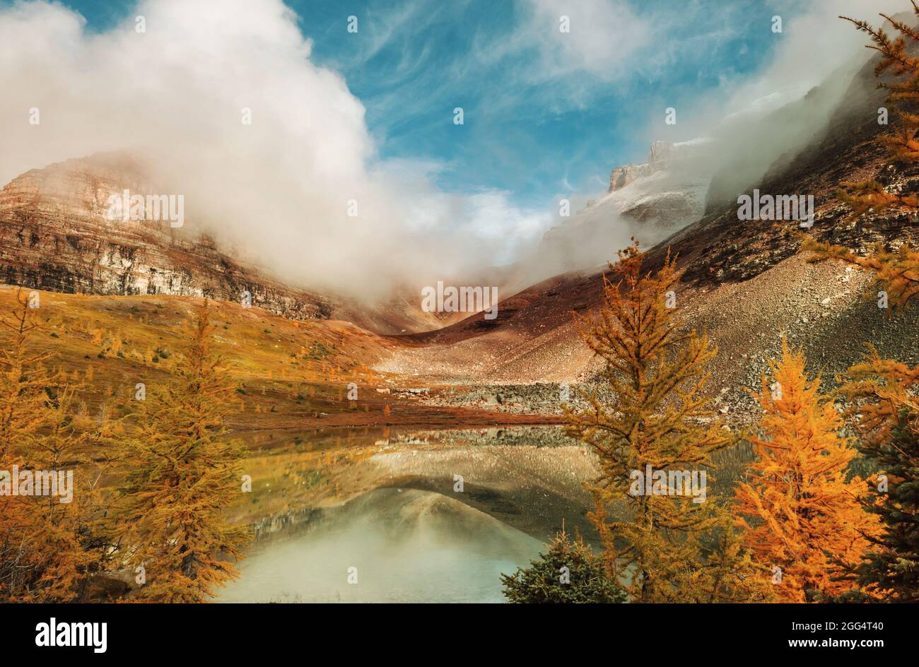 Beautiful autumn season in Canadian mountains. Fall background Stock ...