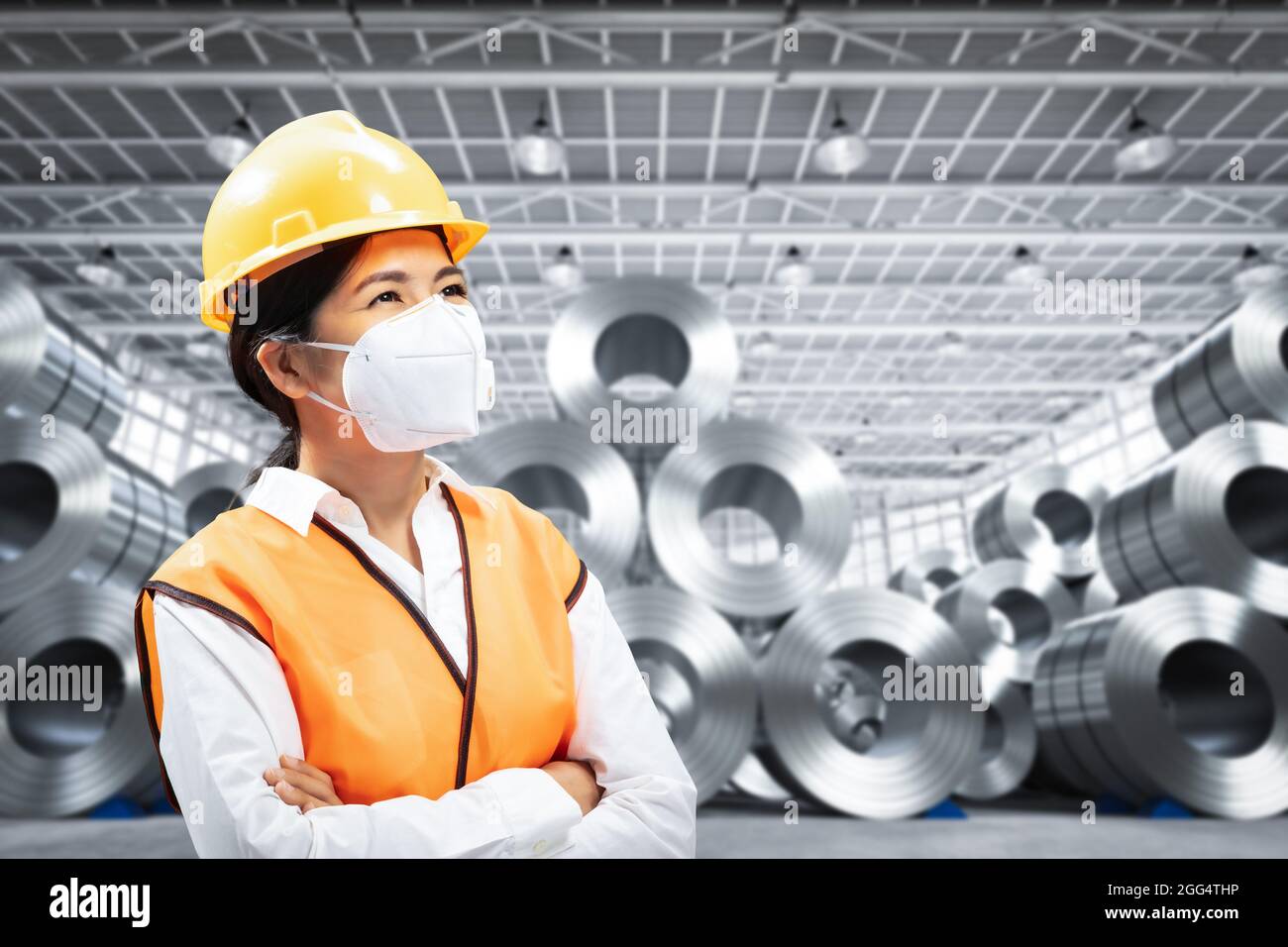 Asian engineer or technician work in steel factory Stock Photo - Alamy