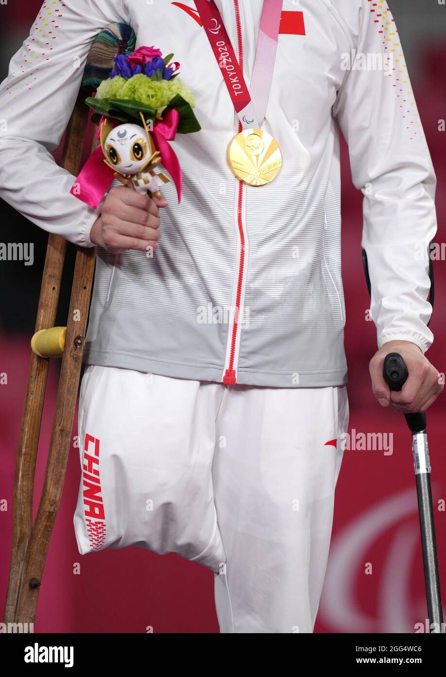A general view of a gold medal winning Paralympic athlete at the Tokyo ...