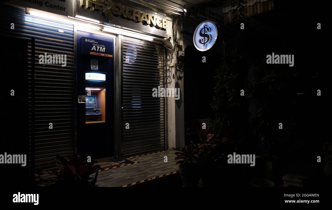 Dark gloomy atm hi-res stock photography and images - Alamy