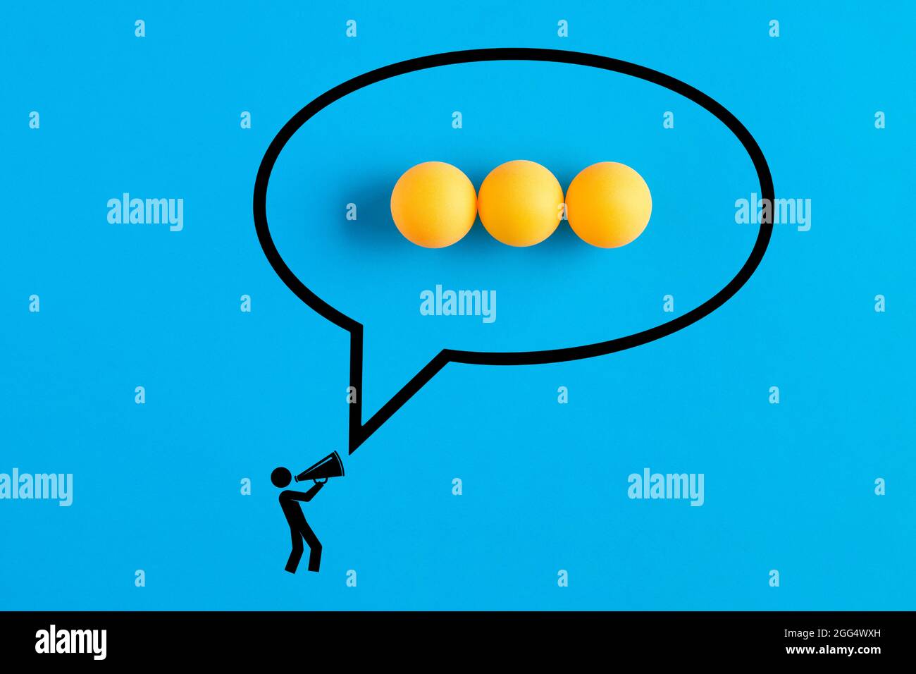 Social media messaging concept. Yellow balls in a speech bubble ...