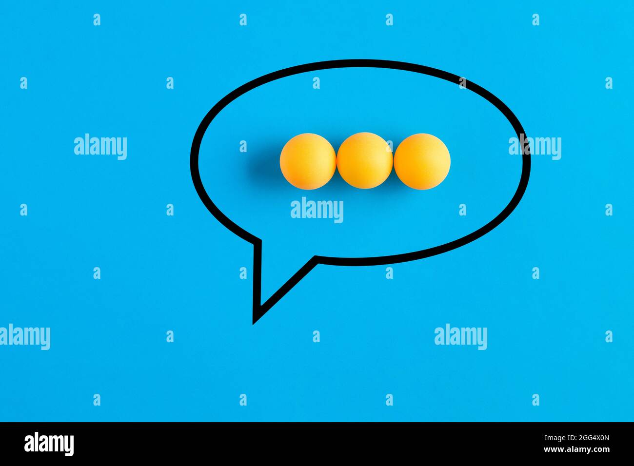Social media messaging concept. Yellow balls in a speech bubble ...